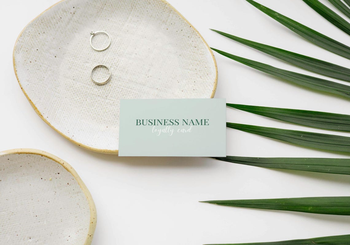 Green Loyalty Business Card, Beauty Loyalty Cards, Points Card ...