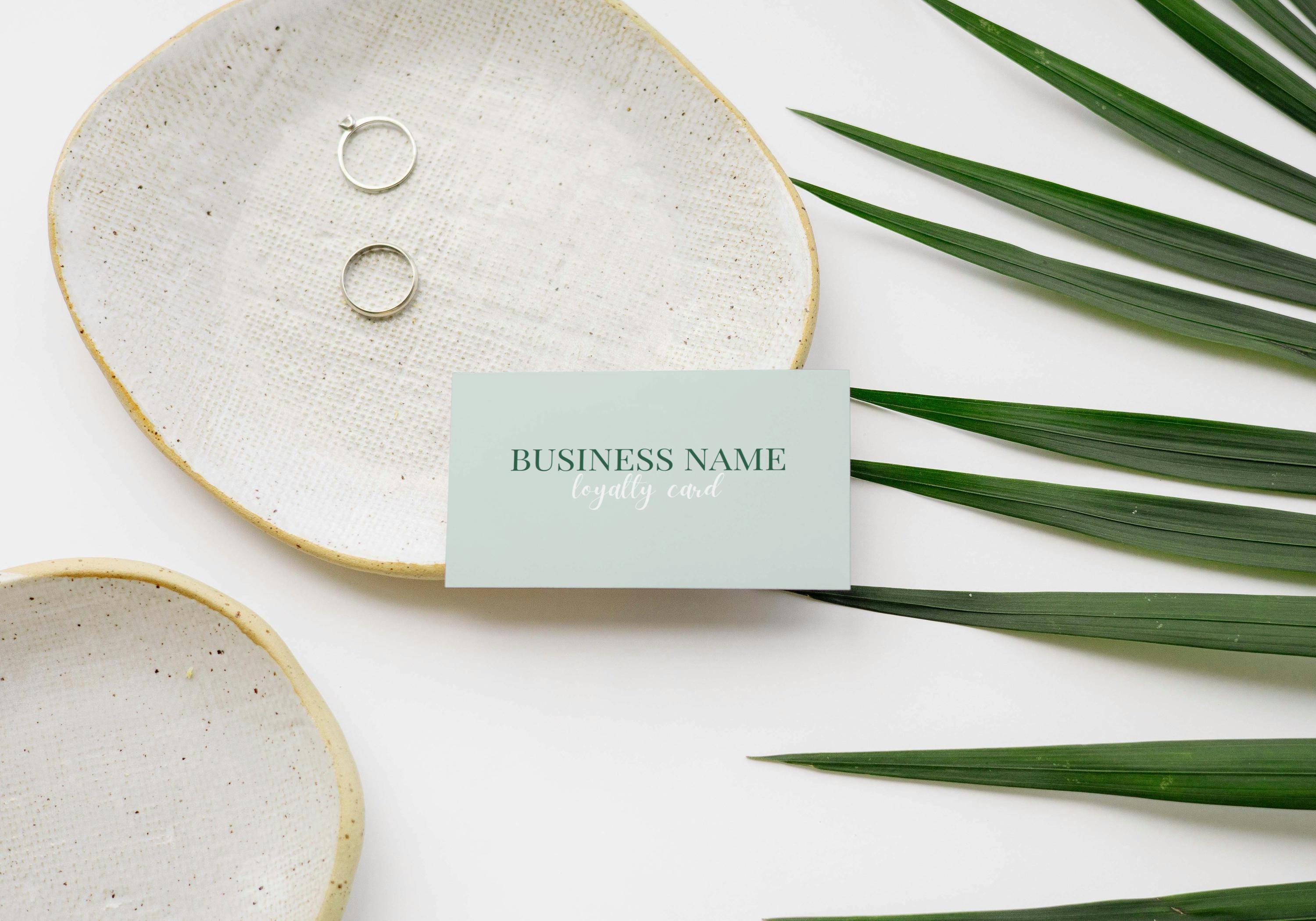 Green Loyalty Business Card, Beauty Loyalty Cards, Points Card ...