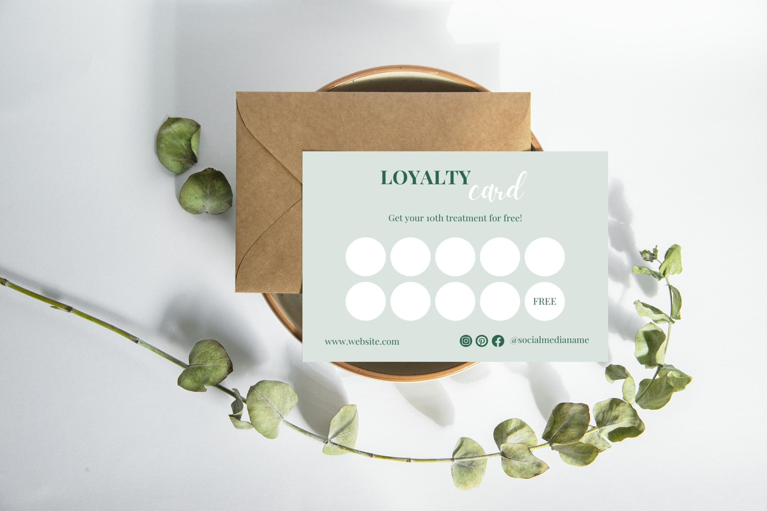 Green Loyalty Business Card, Beauty Loyalty Cards, Points Card ...
