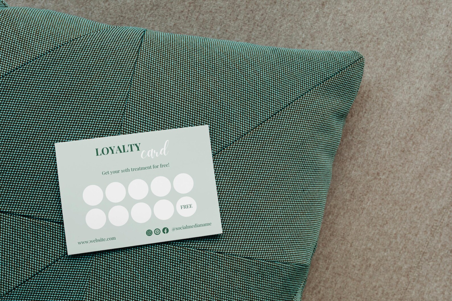 Green Loyalty Business Card, Beauty Loyalty Cards, Points Card ...