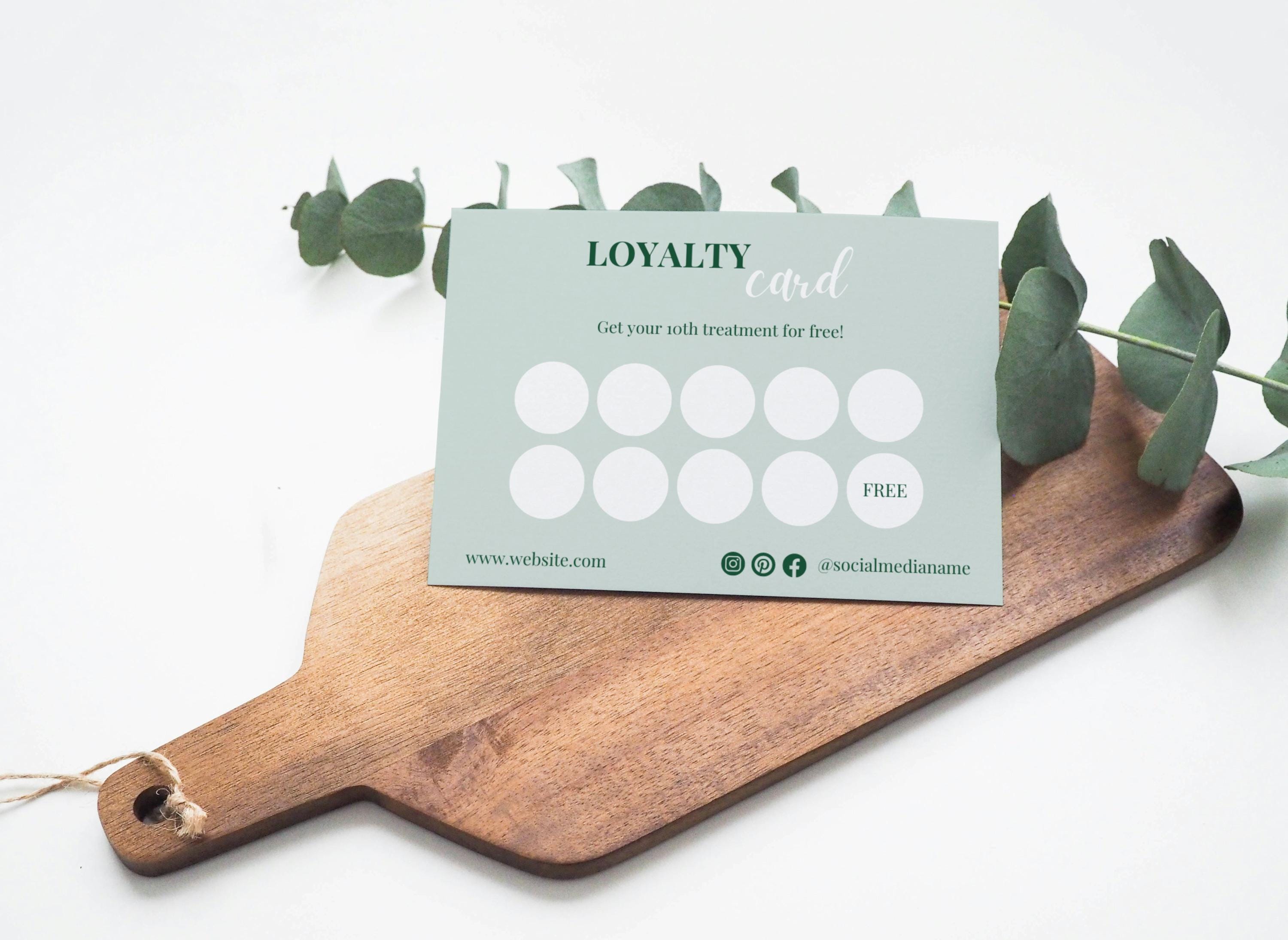 Green Loyalty Business Card, Beauty Loyalty Cards, Points Card ...