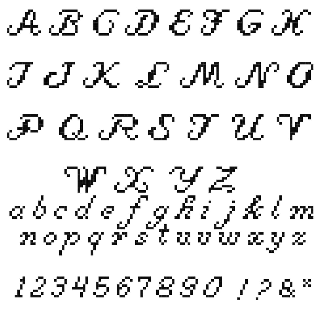 Cross Stitch Alphabet Pattern A-Z | Counted Cross Stitch Lettering Font ...