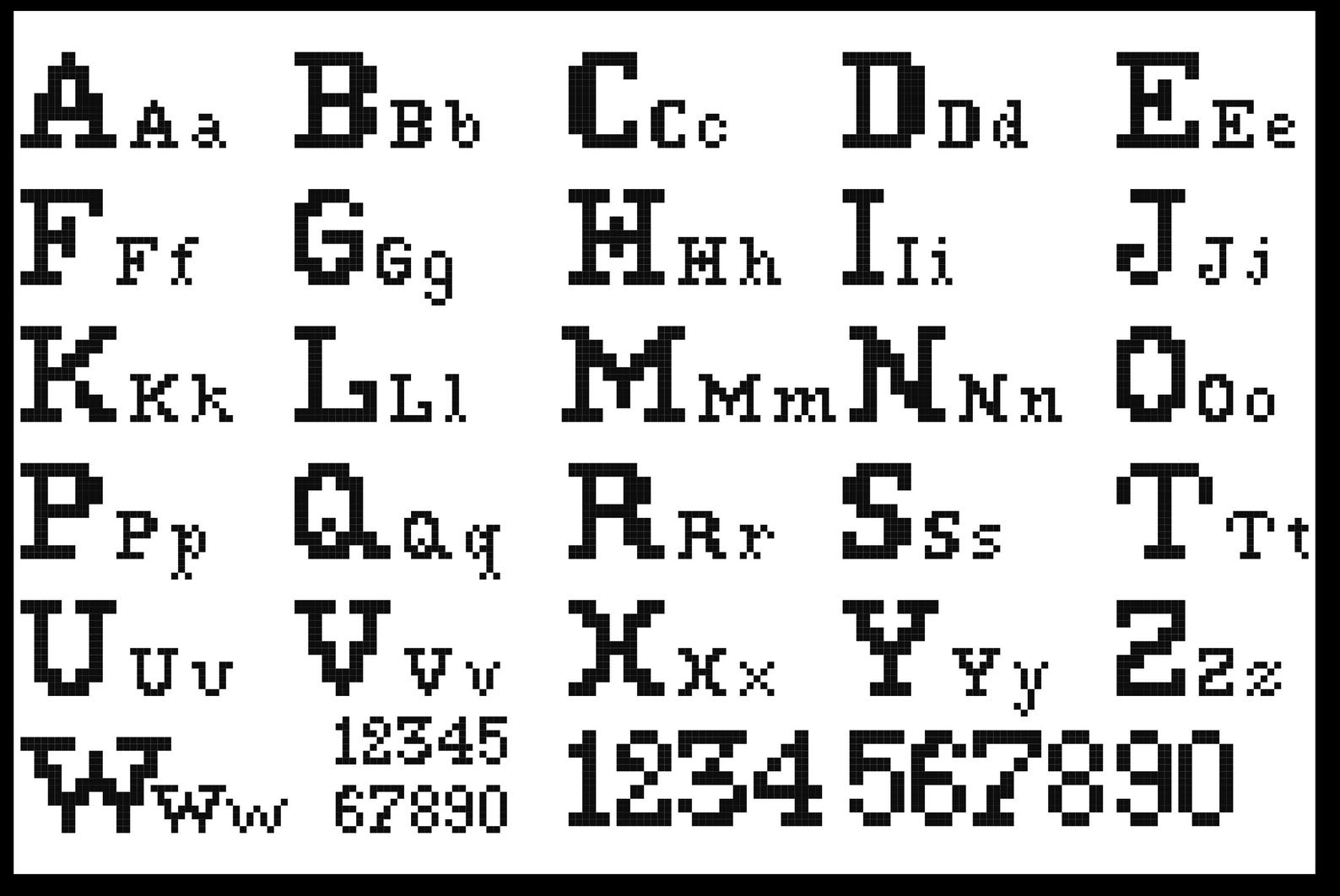Cross Stitch Alphabet Pattern A-Z | Counted Cross Stitch Lettering Font ...