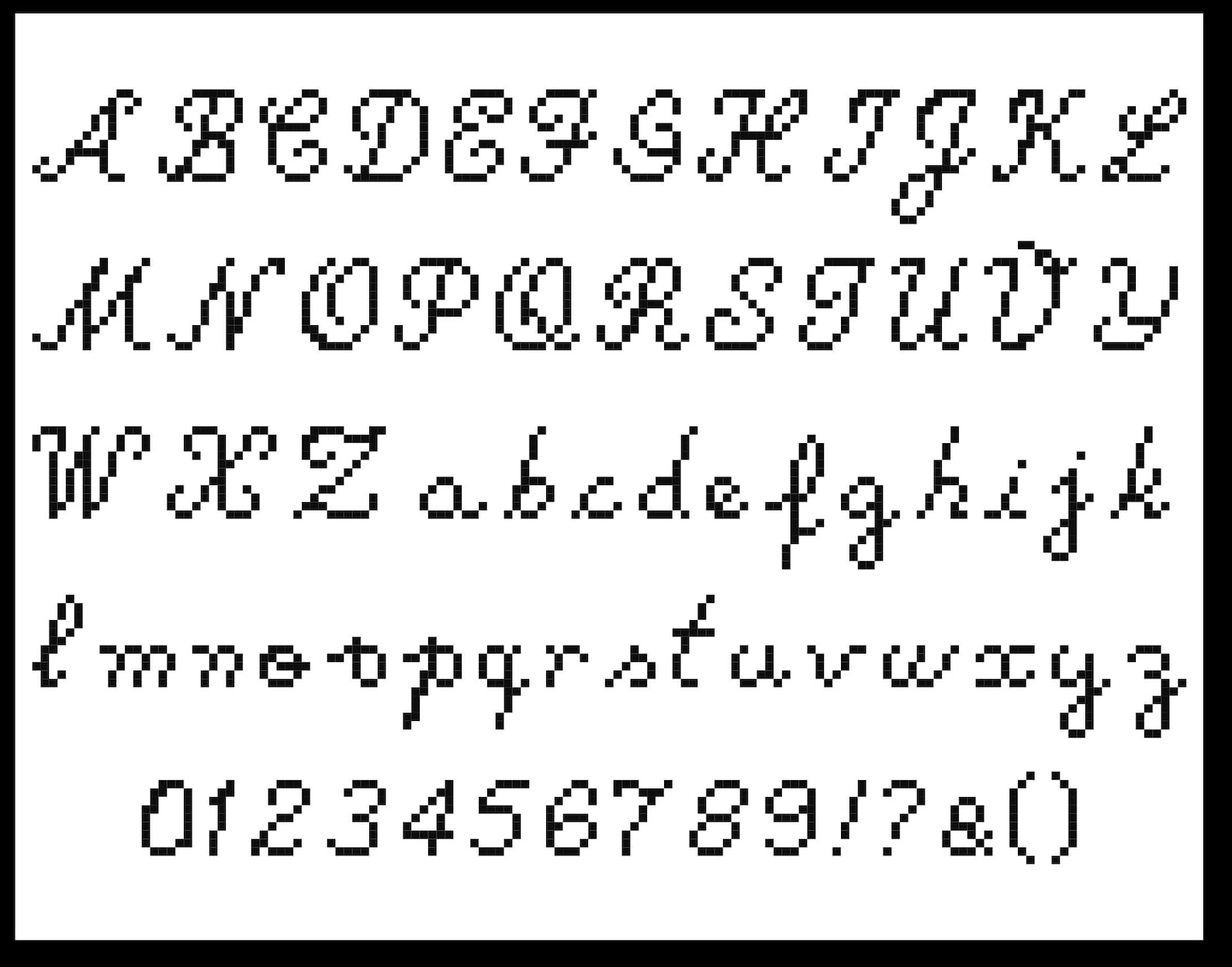 Cross Stitch Alphabet Pattern A-Z | Counted Cross Stitch Lettering Font ...