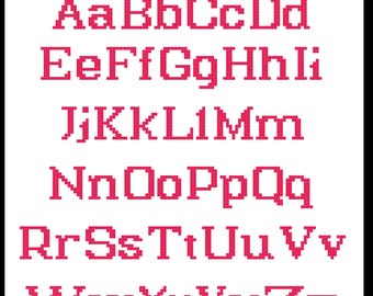 Cross Stitch Alphabet Pattern A-Z | Counted Cross Stitch Lettering Font ...