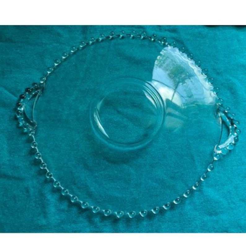 Vintage Imperial Glass Candlewick Platter With Handles - Etsy