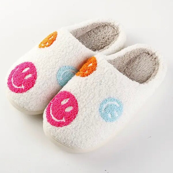 Smiley Face Slippers - Etsy