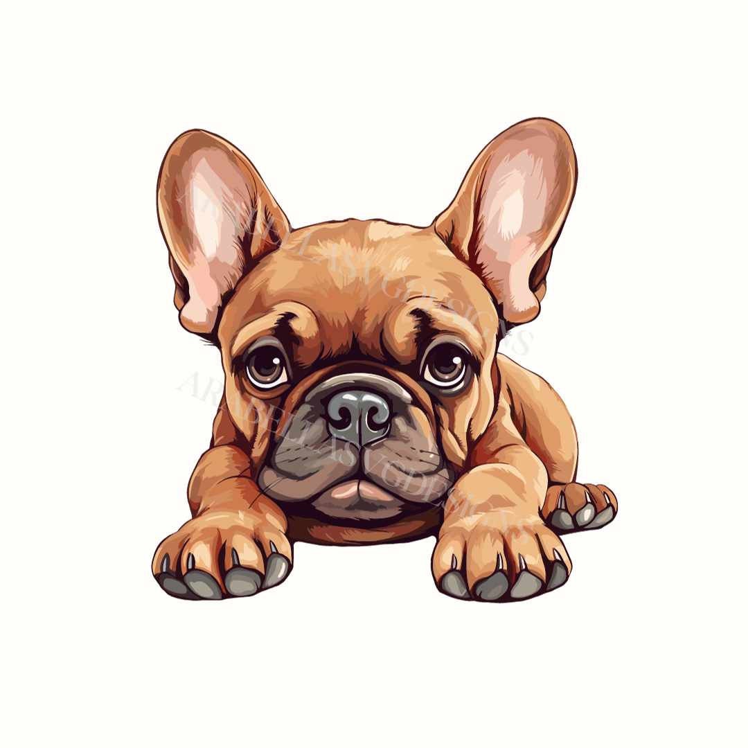 Cartoon French Bulldog SVG, Dog Breed SVG, French Bulldog PNG, Cute ...