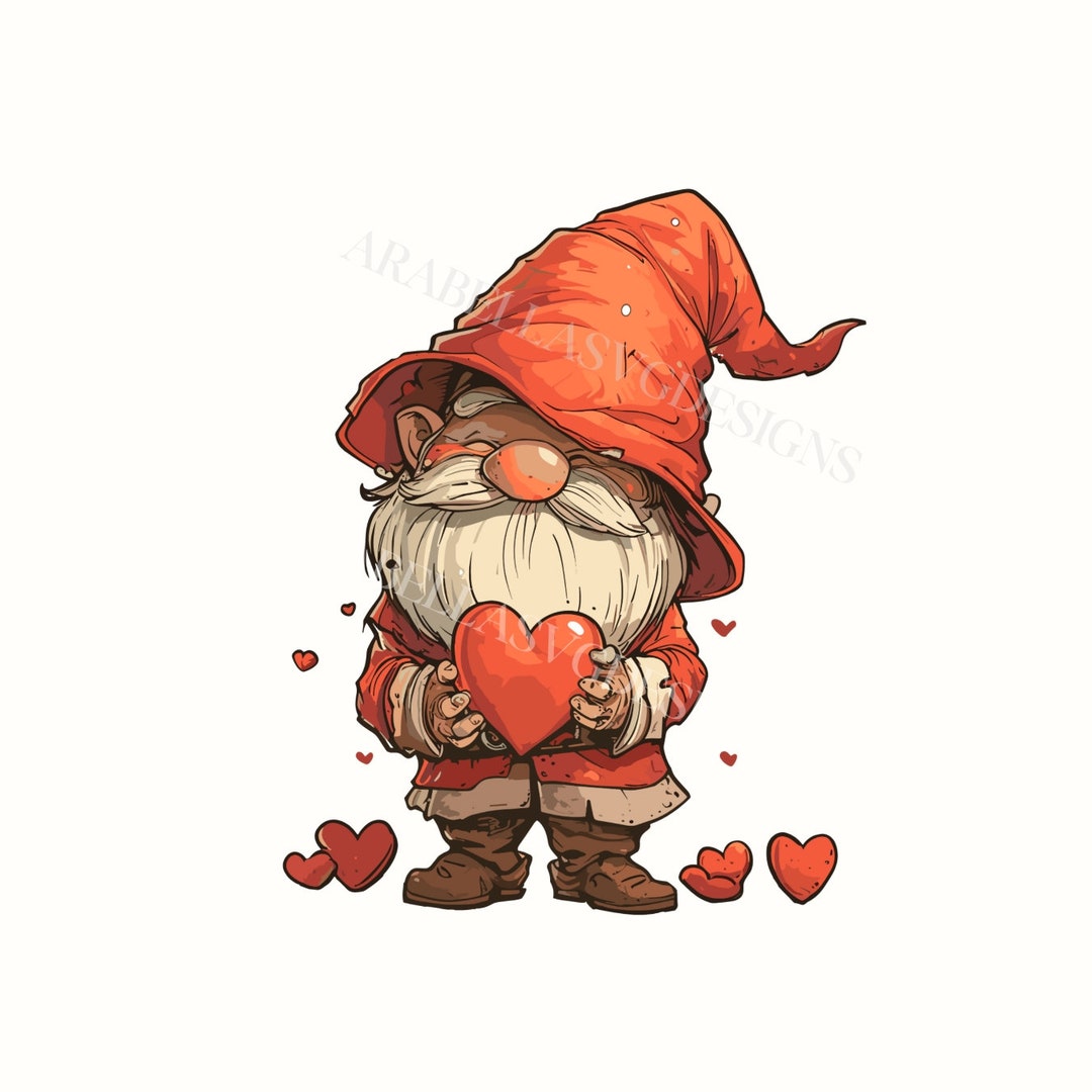 Cartoon Valentines Gnomes SVG, Dwarf SVG, Gnome Clipart, I Gnome You ...