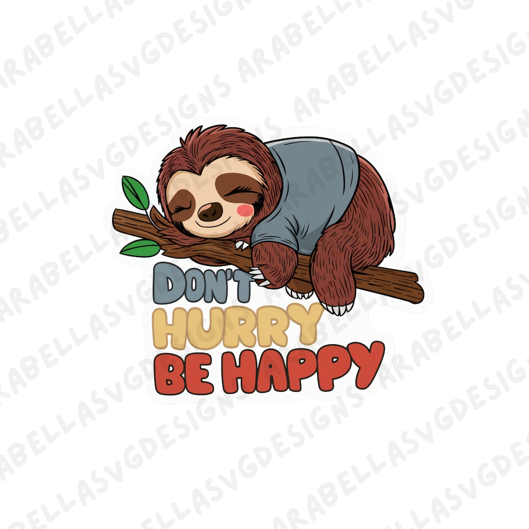 Cartoon Hanging Sloth SVG, Sleepy Sloth Clipart, Sloth PNG for ...