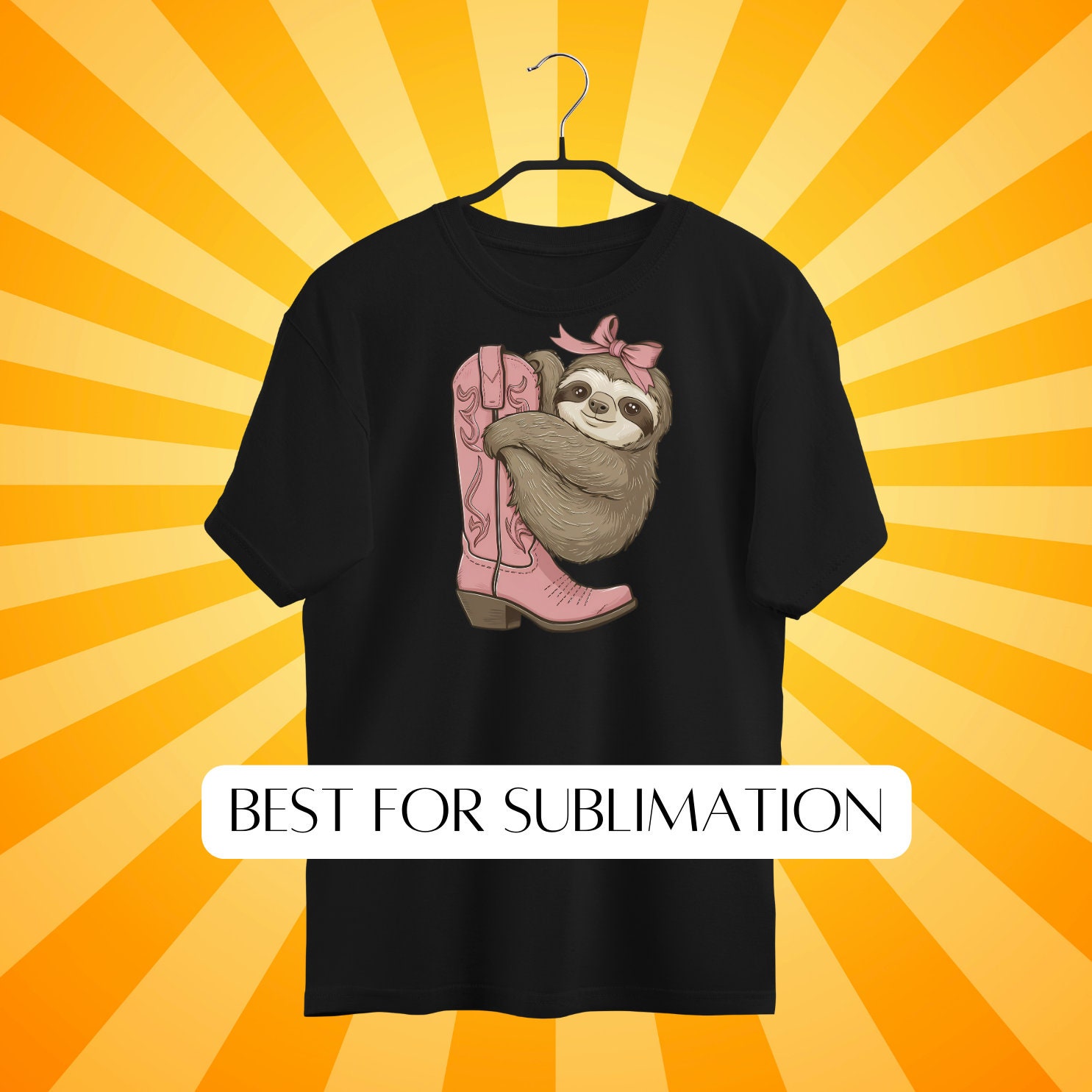 Coquette Sloth, Cowgirl Boot Clipart, Sloth SVG, Coquette PNG, Pink ...