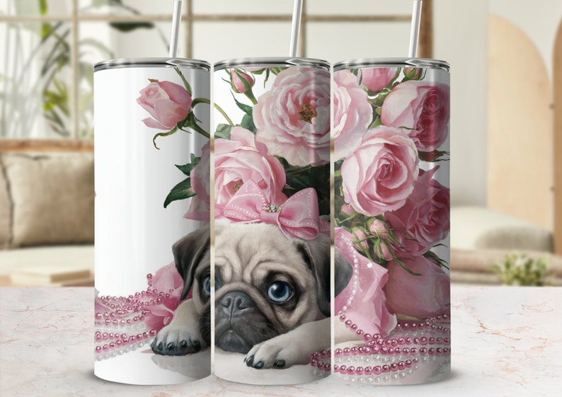 Seamless Dachshund Tumbler Sublimation, Pink Bow PNG, Weiner Dog Gifts ...