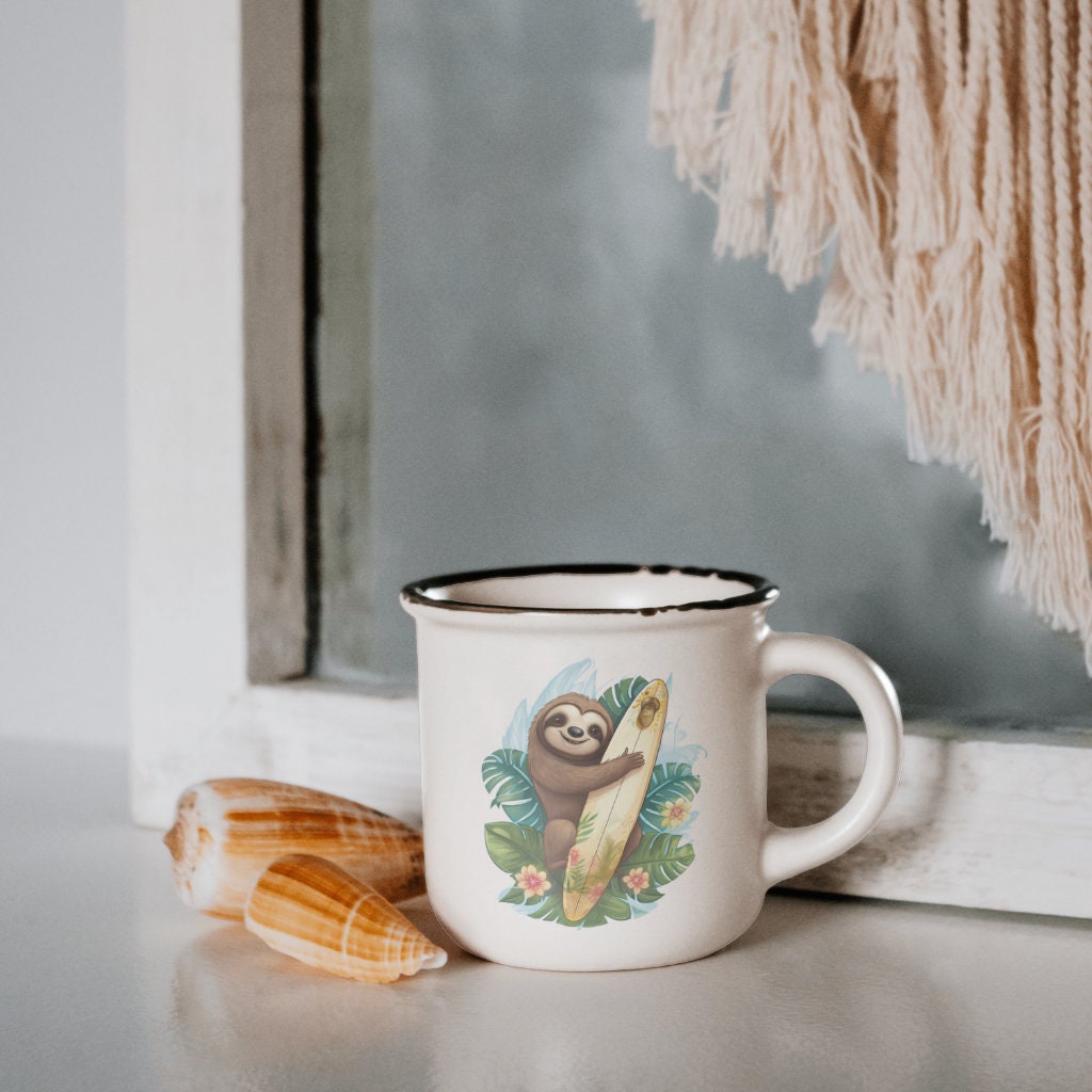 Sloth PNG, Surf Aesthetic, Sloth Clipart for Surf Wear, Surf Poster ...