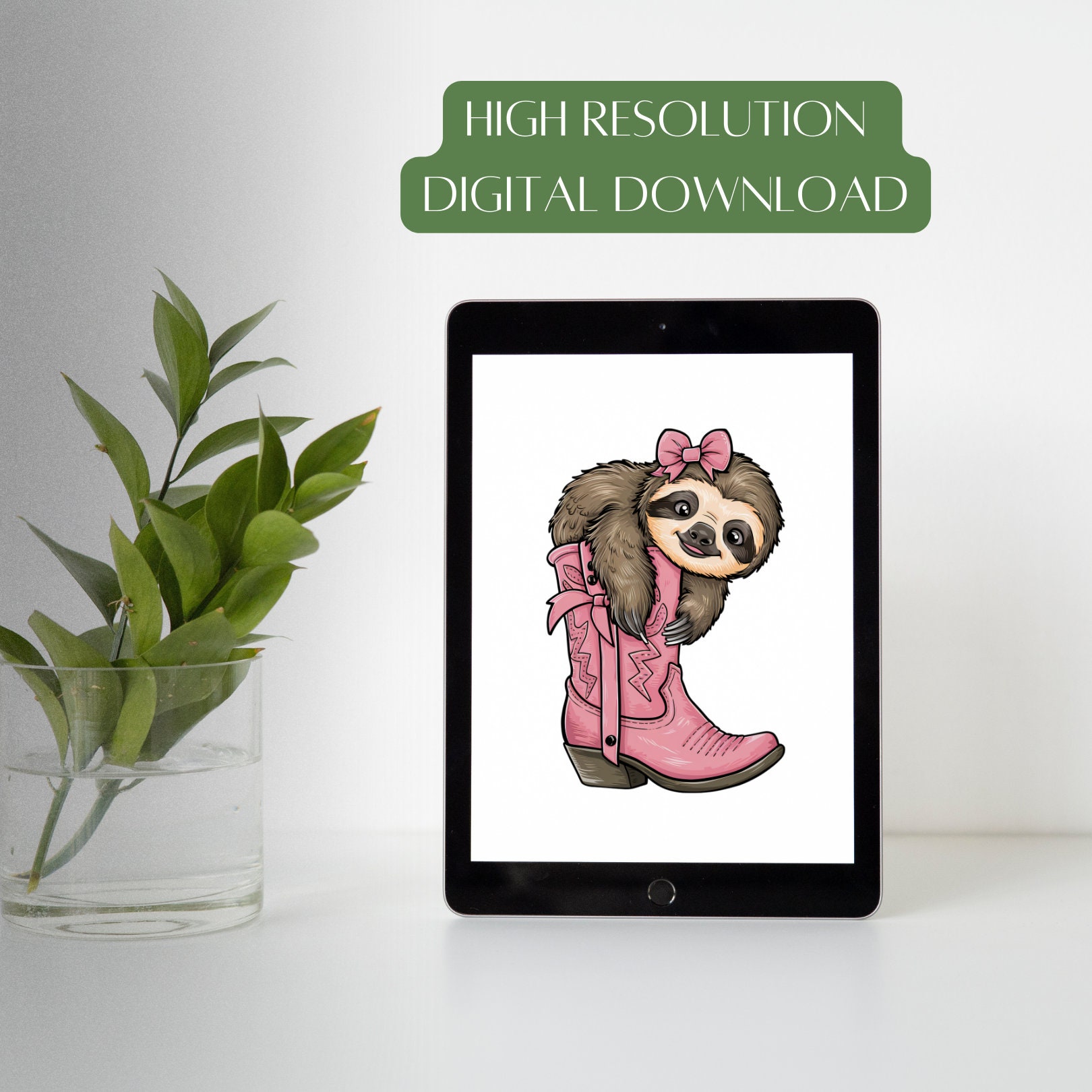 Sloth PNG, Coquette PNG, Sloth SVG, Pink Cowboy Boots, Best Sublimation ...