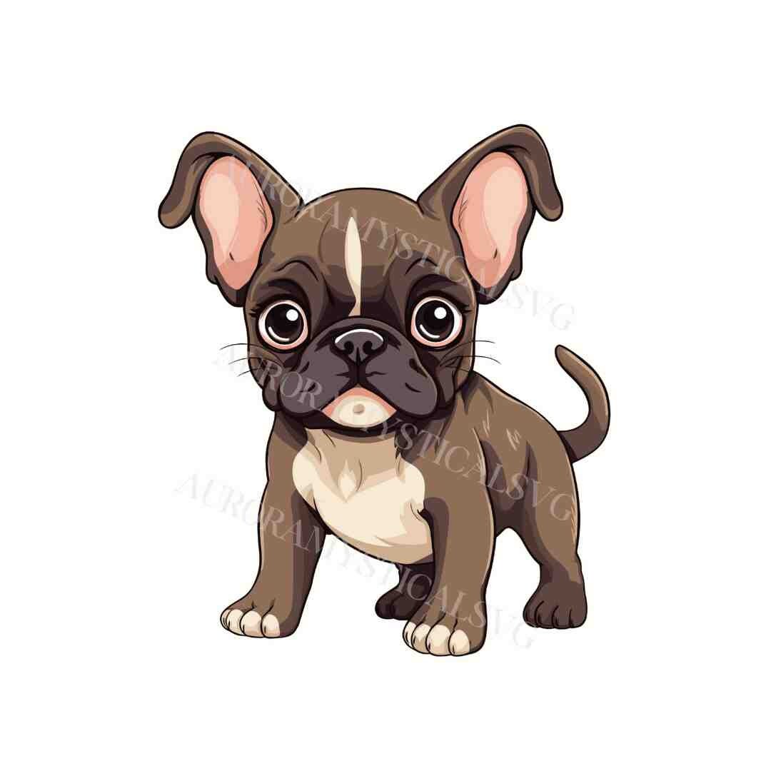 Cute Boston Terrier, Cartoon French Bulldog SVG, Dog Breed SVG ...