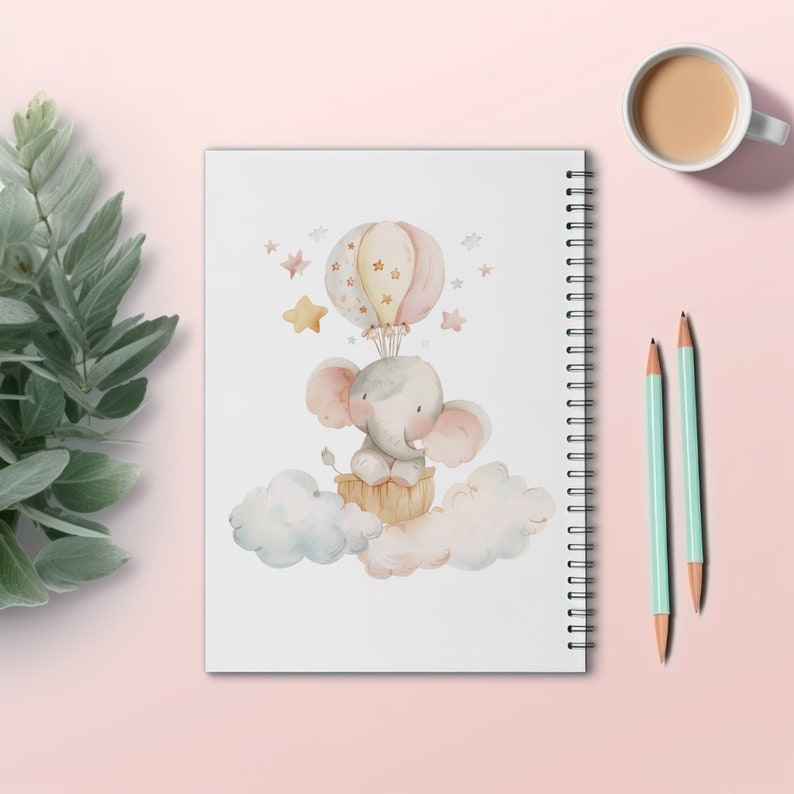 25 Watercolor Elephant Clipart, Pastel Colors, Elephant Balloon ...