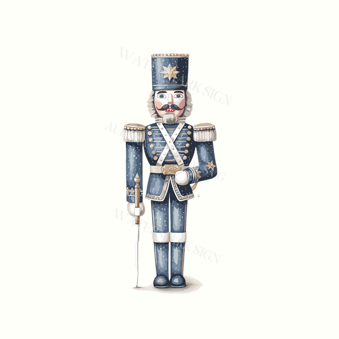 Sparkly Blue Nutcracker Clipart Glitter Nutcracker SVG Faux - Etsy