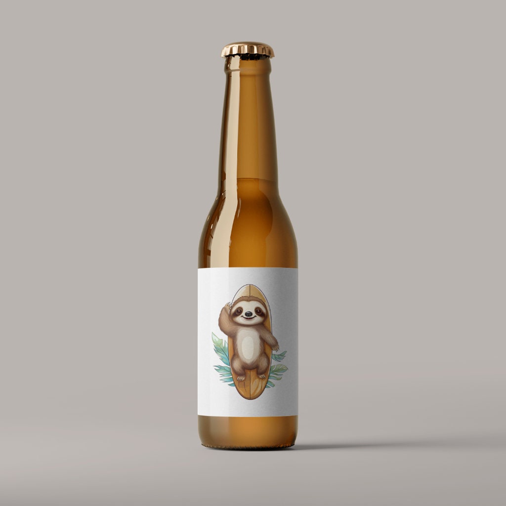 Sloth PNG, Surf Aesthetic, Sloth Clipart for Surf Wear, Surf Poster ...