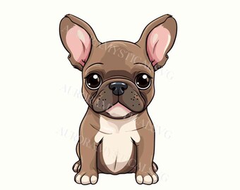 Cartoon French Bulldog SVG, Cute Boston Terrier, French Bulldog PNG ...