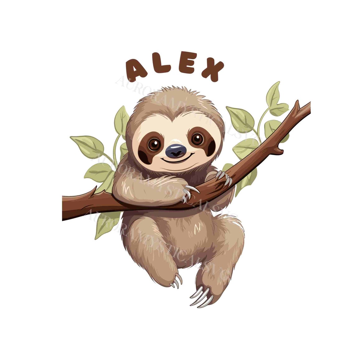 Sloth With Name SVG Bundle, Cartoon Baby Sloth SVG, Hanging Sloth, Lazy ...