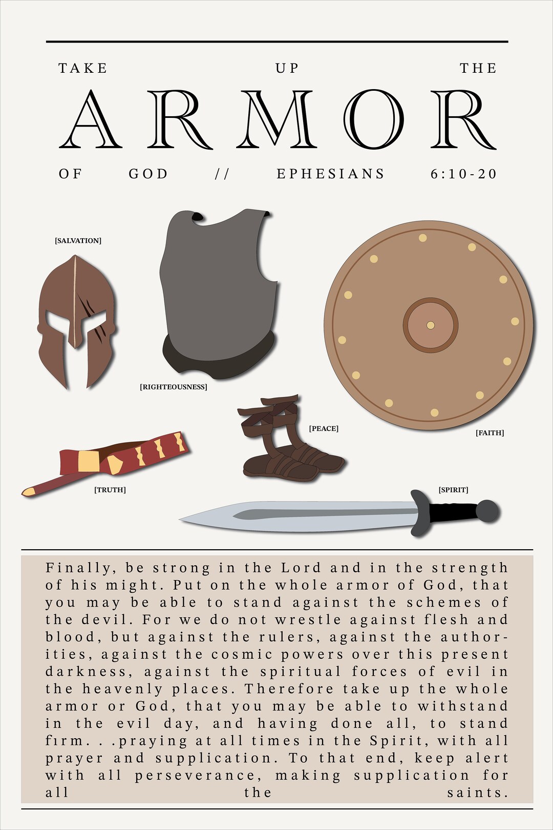The Armor of God Poster 12x18 Inch - Etsy Australia