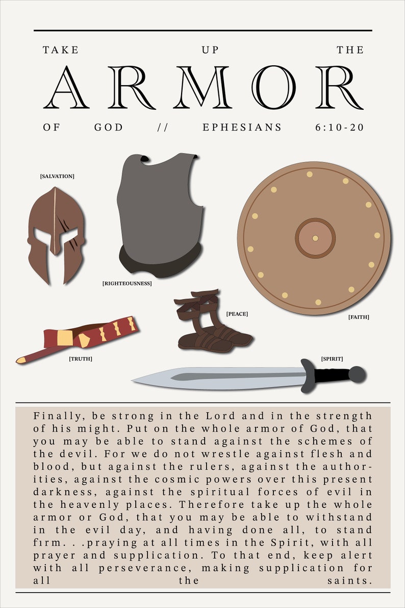 The Armor of God Poster 12x18 Inch - Etsy Israel