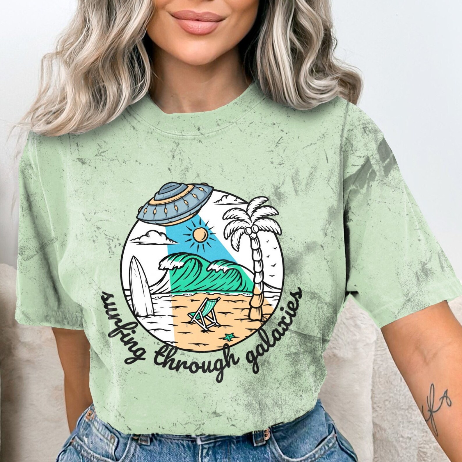 Summer Beach Shirt Surfing Tshirt Color Blast Oversized Tee - Etsy