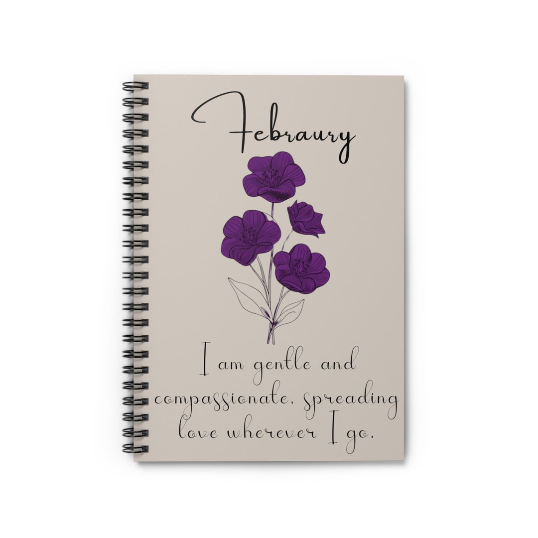 February Birth Month Flower Dream Writing Journal Personalized Notepad ...