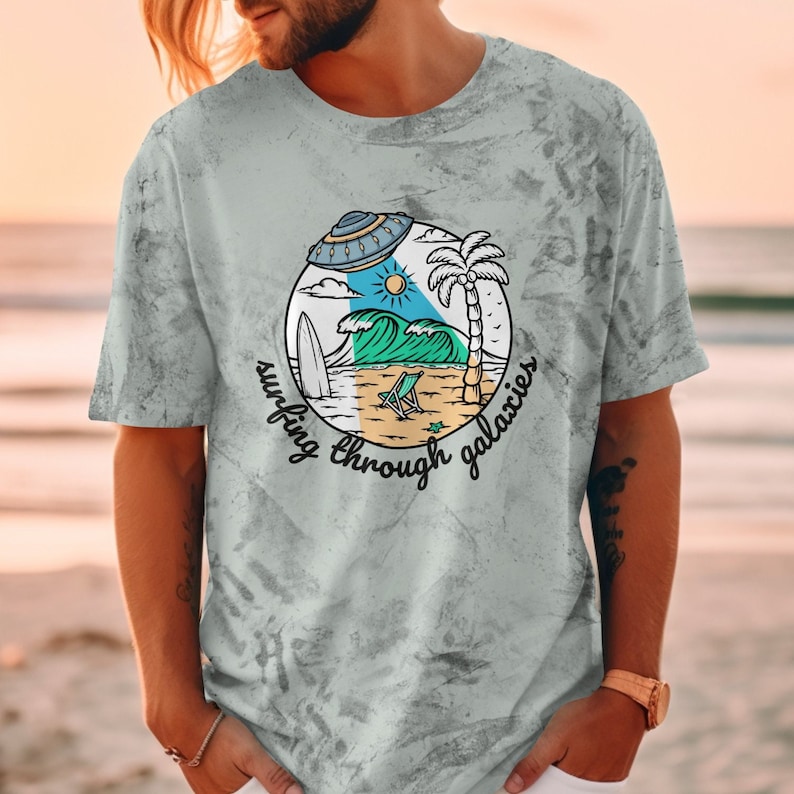 Summer Beach Shirt Surfing Tshirt Color Blast Oversized Tee - Etsy