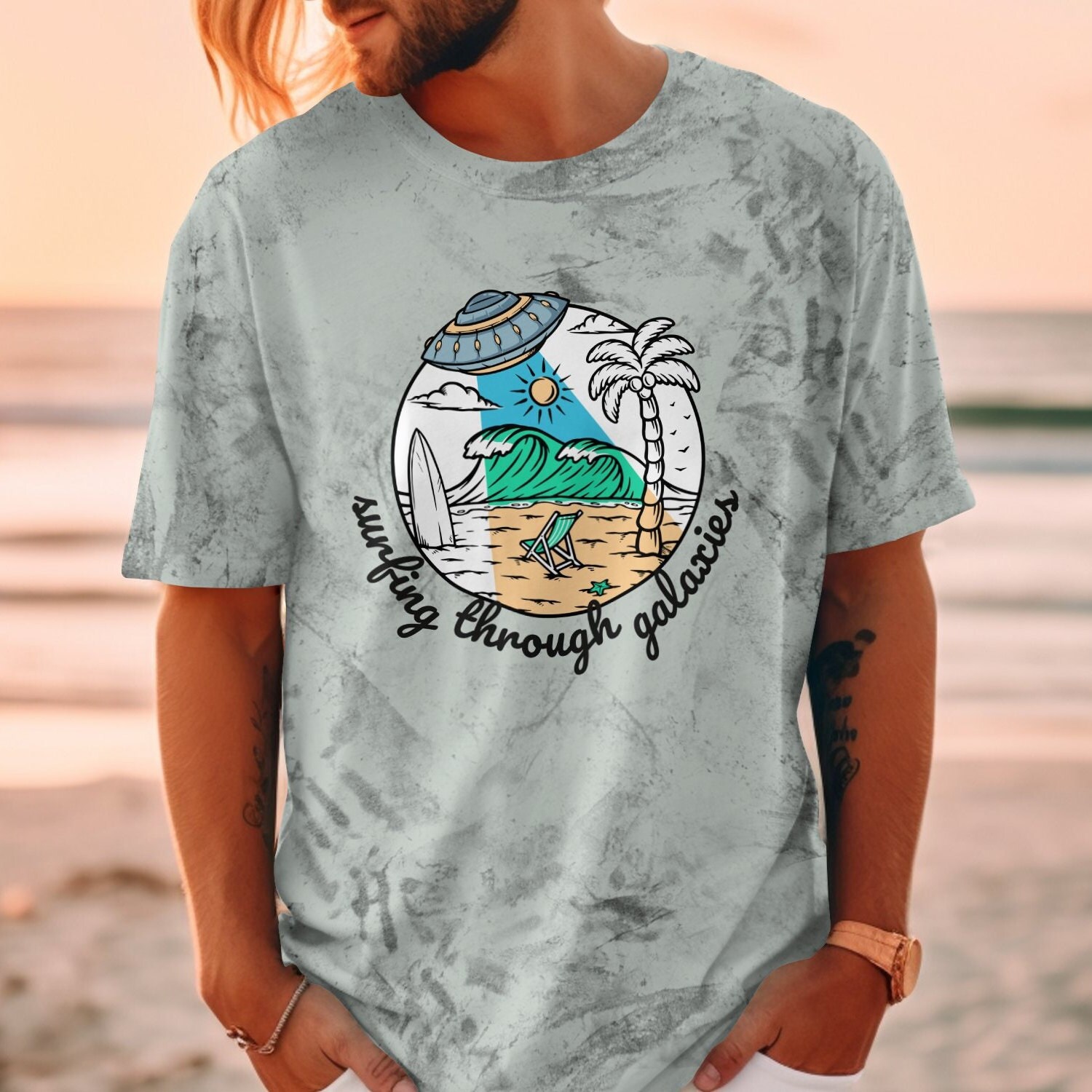Summer Beach Shirt Surfing Tshirt Color Blast Oversized Tee - Etsy