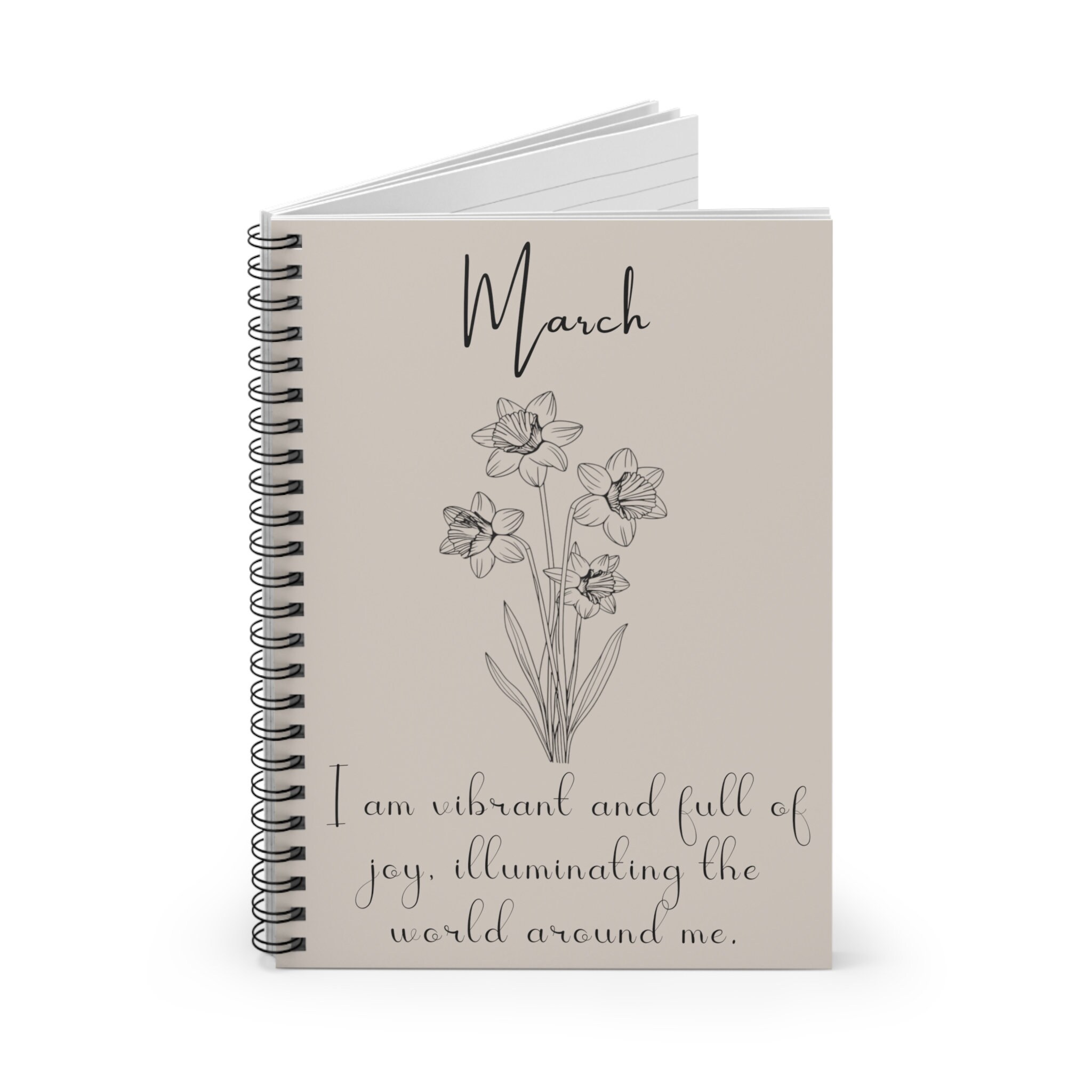 March Birth Month Flower Dream Writing Journal Personalized Notepad for ...