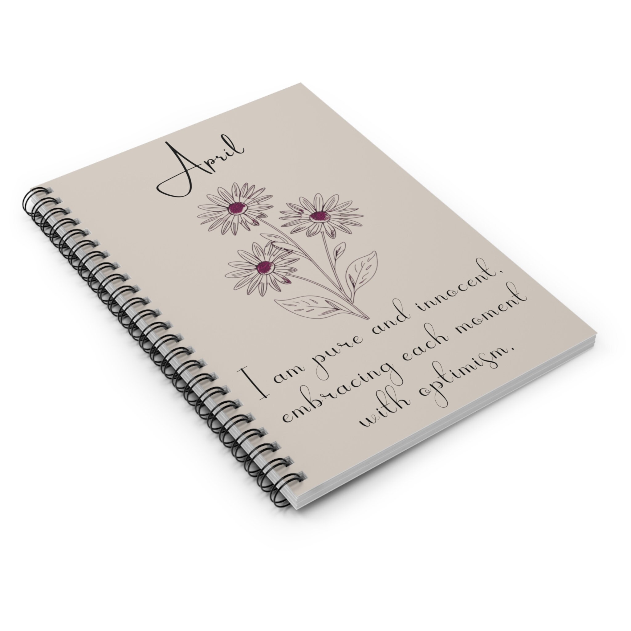 April, Birth Month Flower Dream Writing Journal Personalized Notepad ...