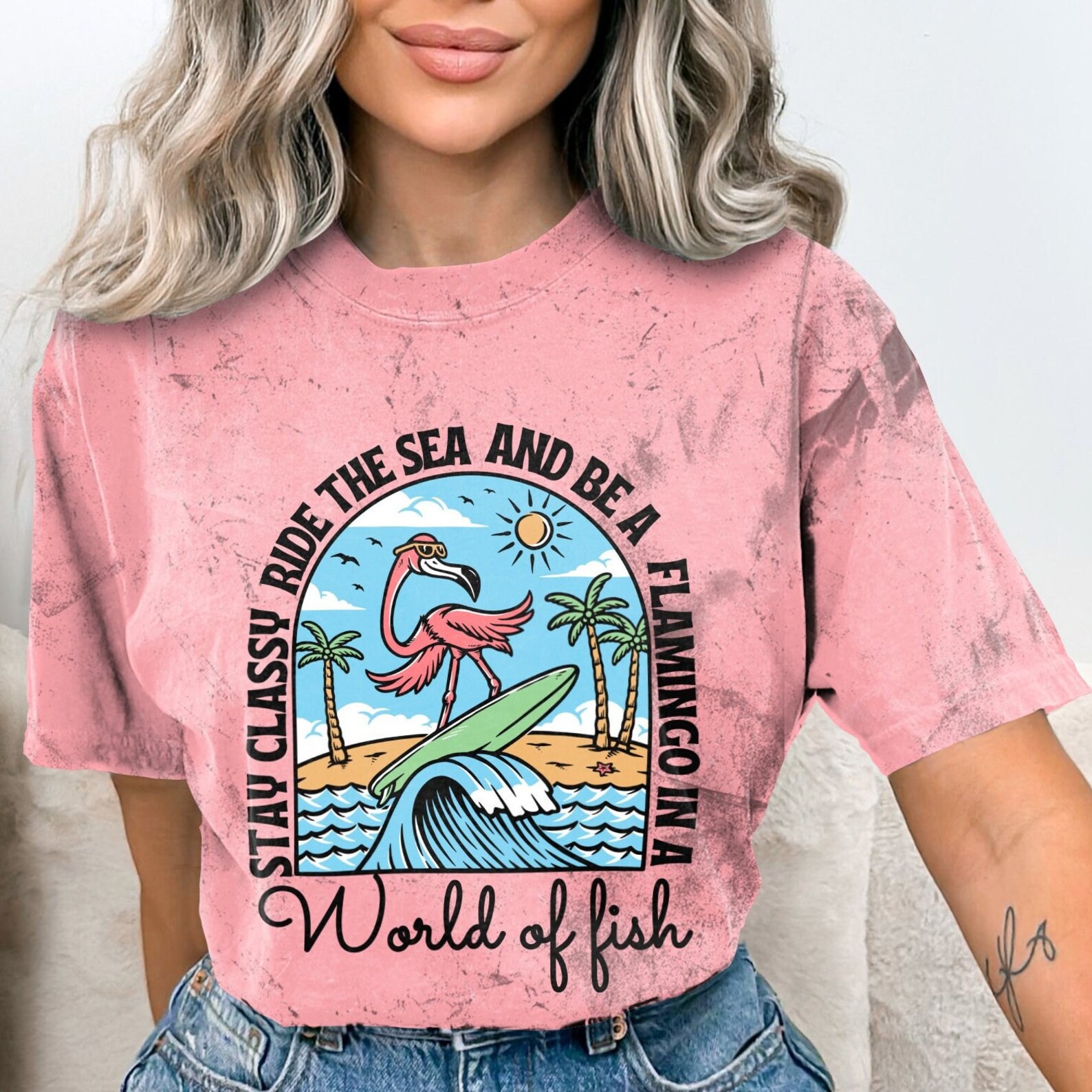 Summer Beach Shirt Surfing Tshirt Color Blast Oversized Tee - Etsy