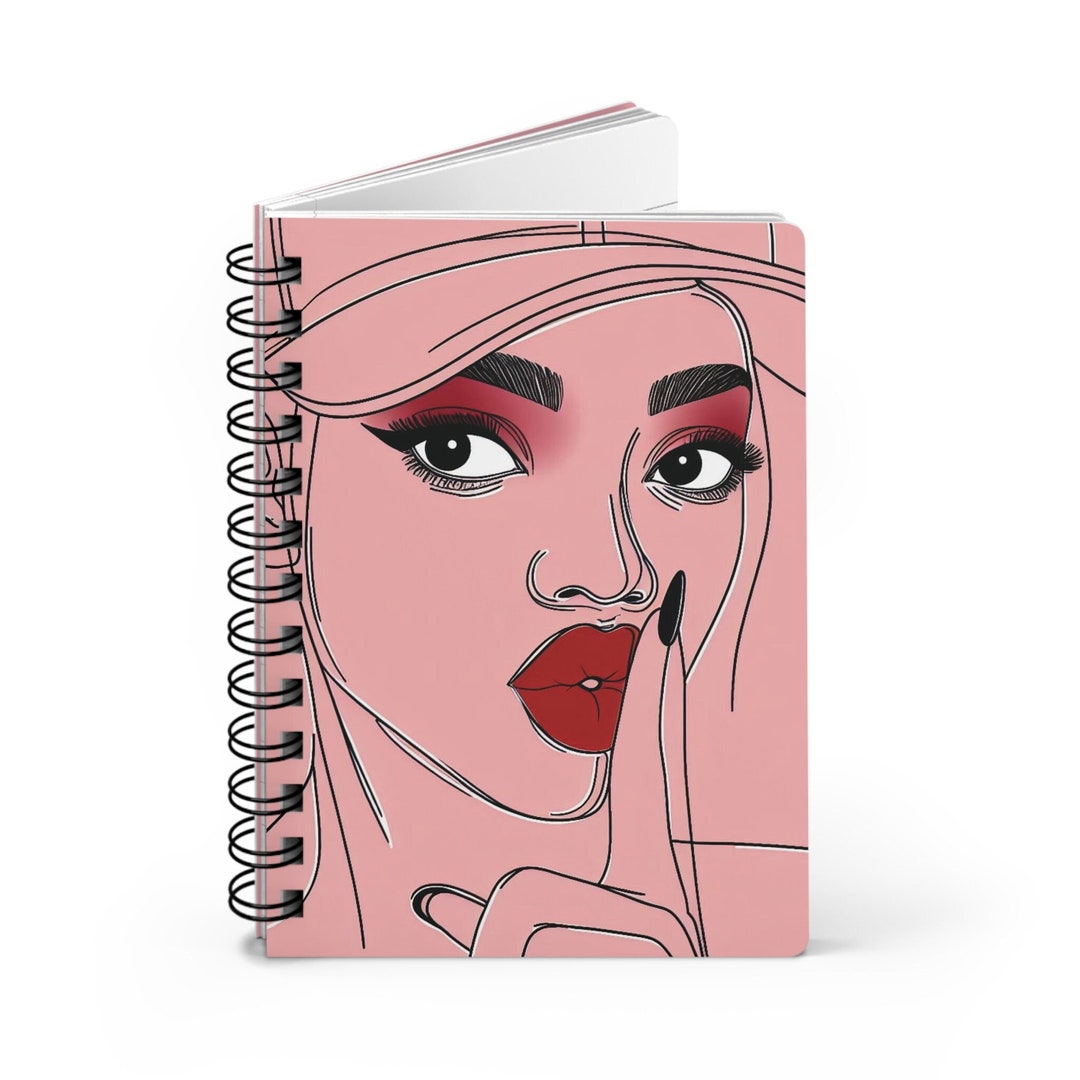 Black Girl Cute Spiral Bound Journal - Ruled Line, Black Queen Custom ...