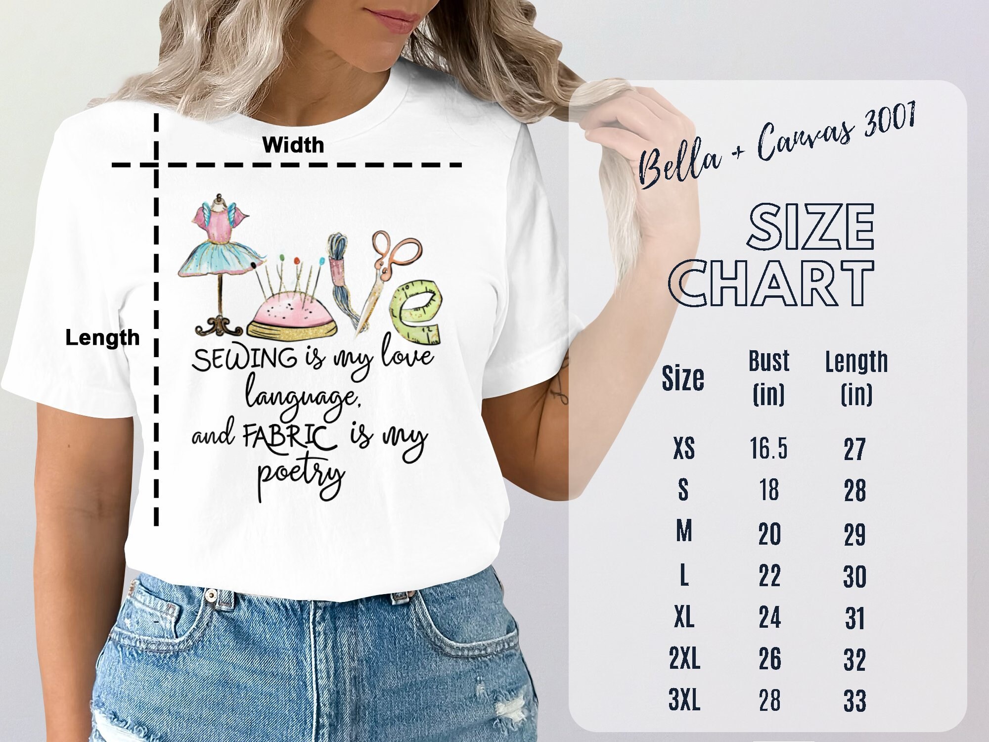 Sewing is My Love Language and Fabric is My Poetry, Cute Sewers Tshirt ...