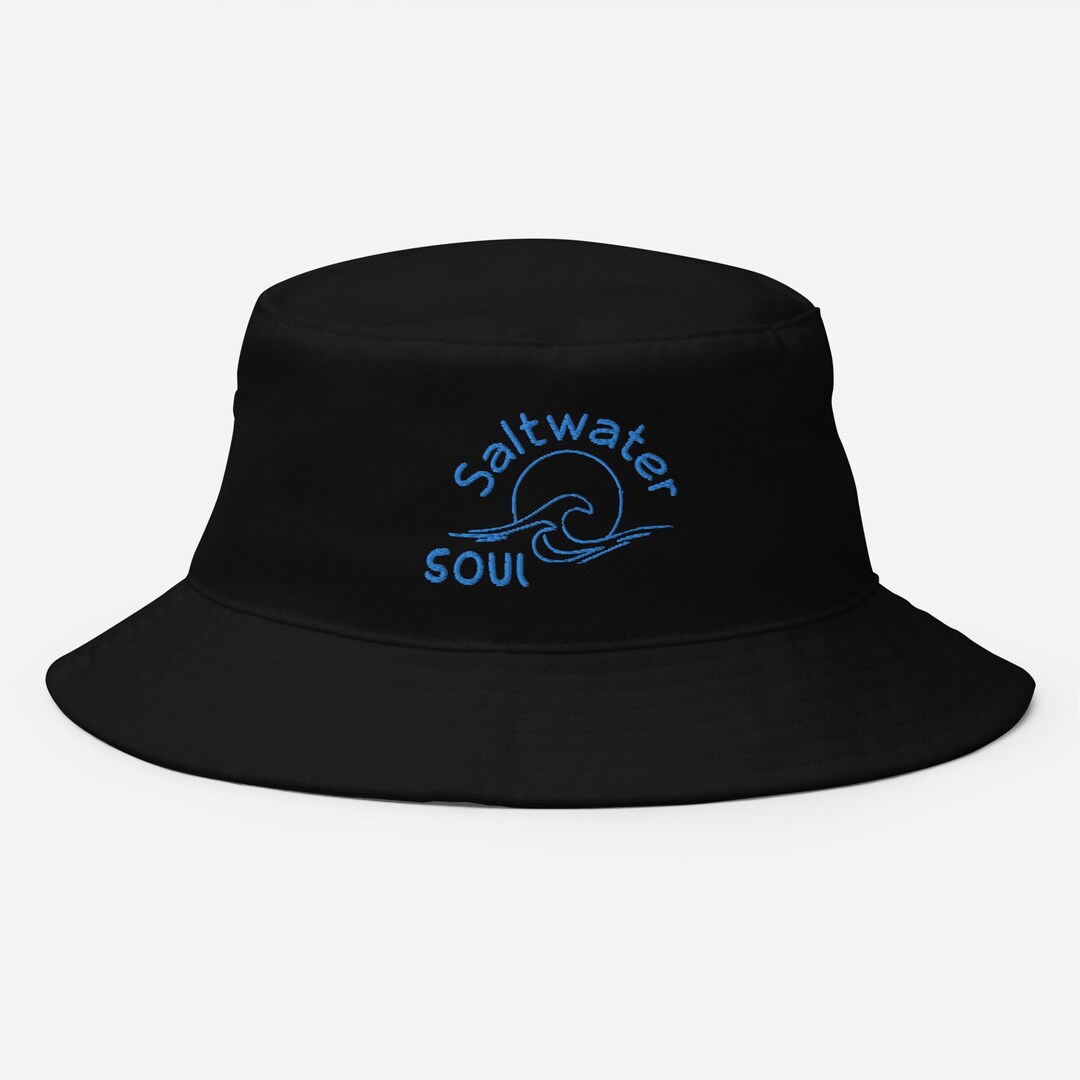 Waves Summer Beach Bucket Hat - Embroidered Sun Cap, Great Wave Design ...