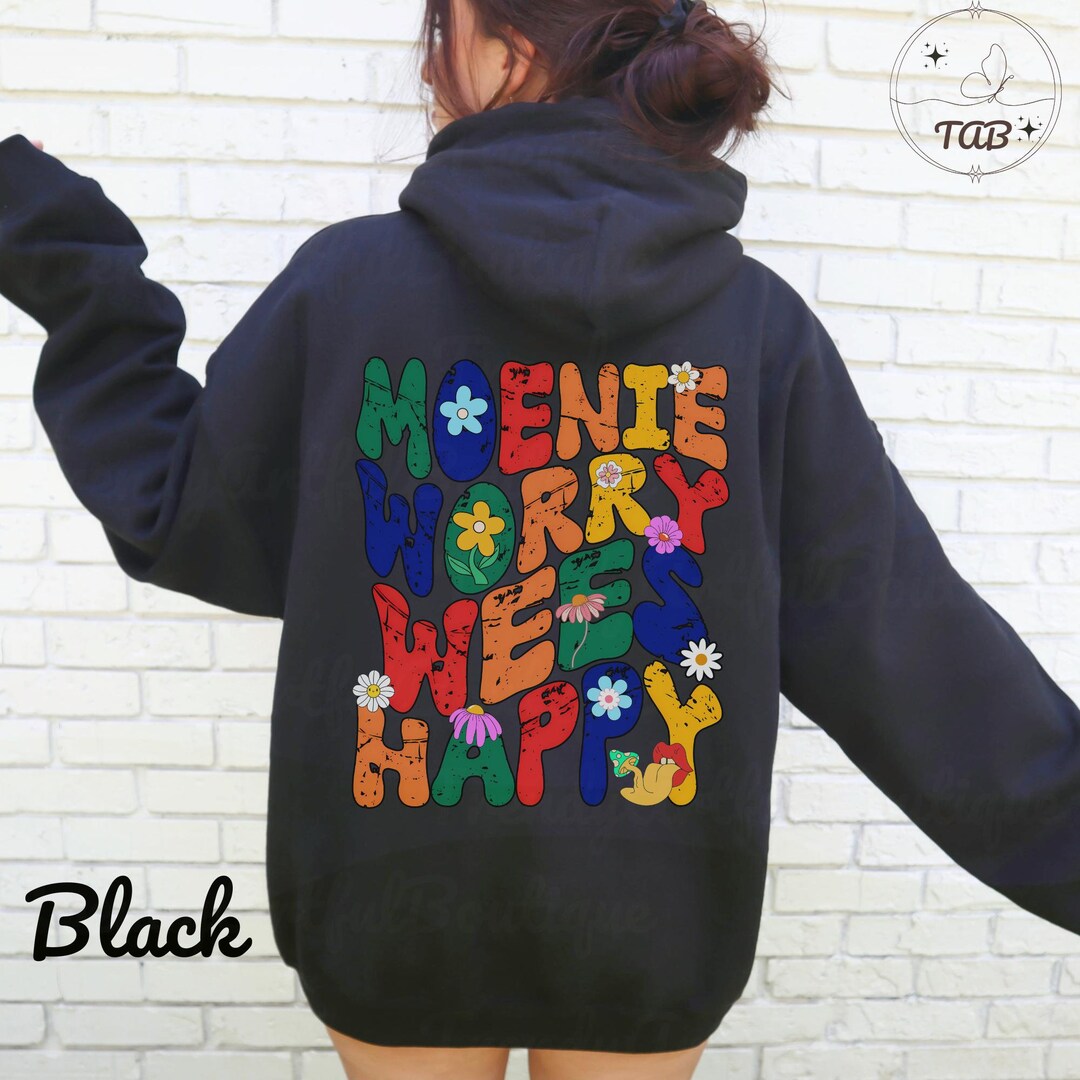 Afrikaans "moenie Worry Wees Happy" Hoodie - South Africa Retro Flowers ...