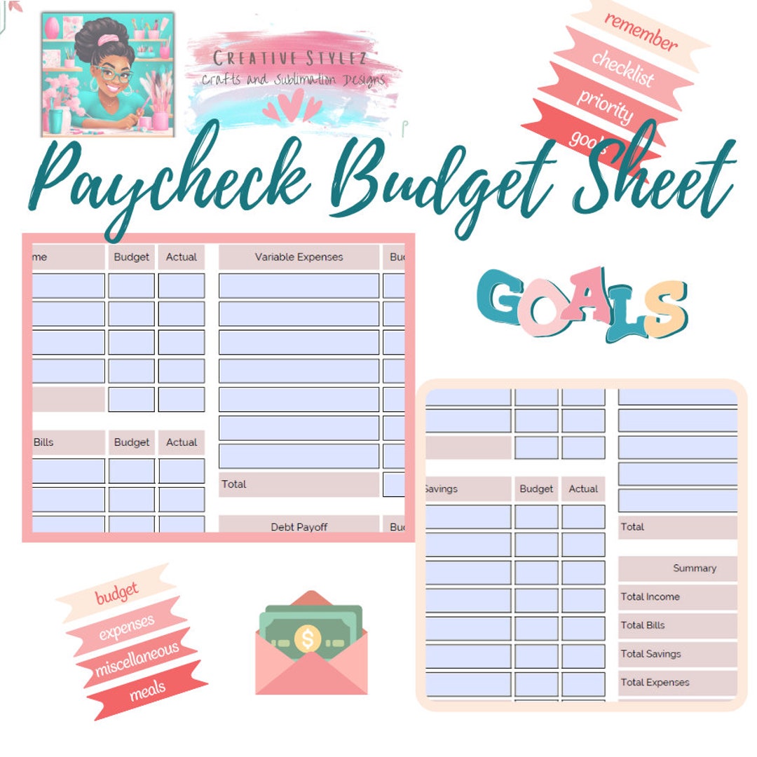 Digital Paycheck Budget - Etsy