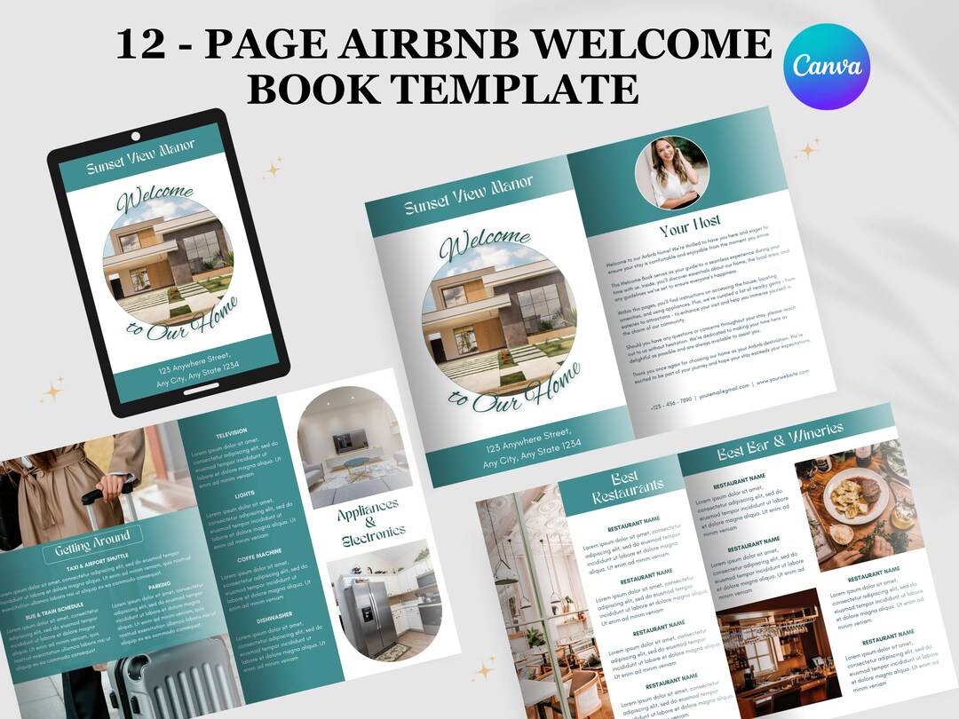 Airbnb Welcome Book | Template Canva Digital Vacation Rental Guide ...