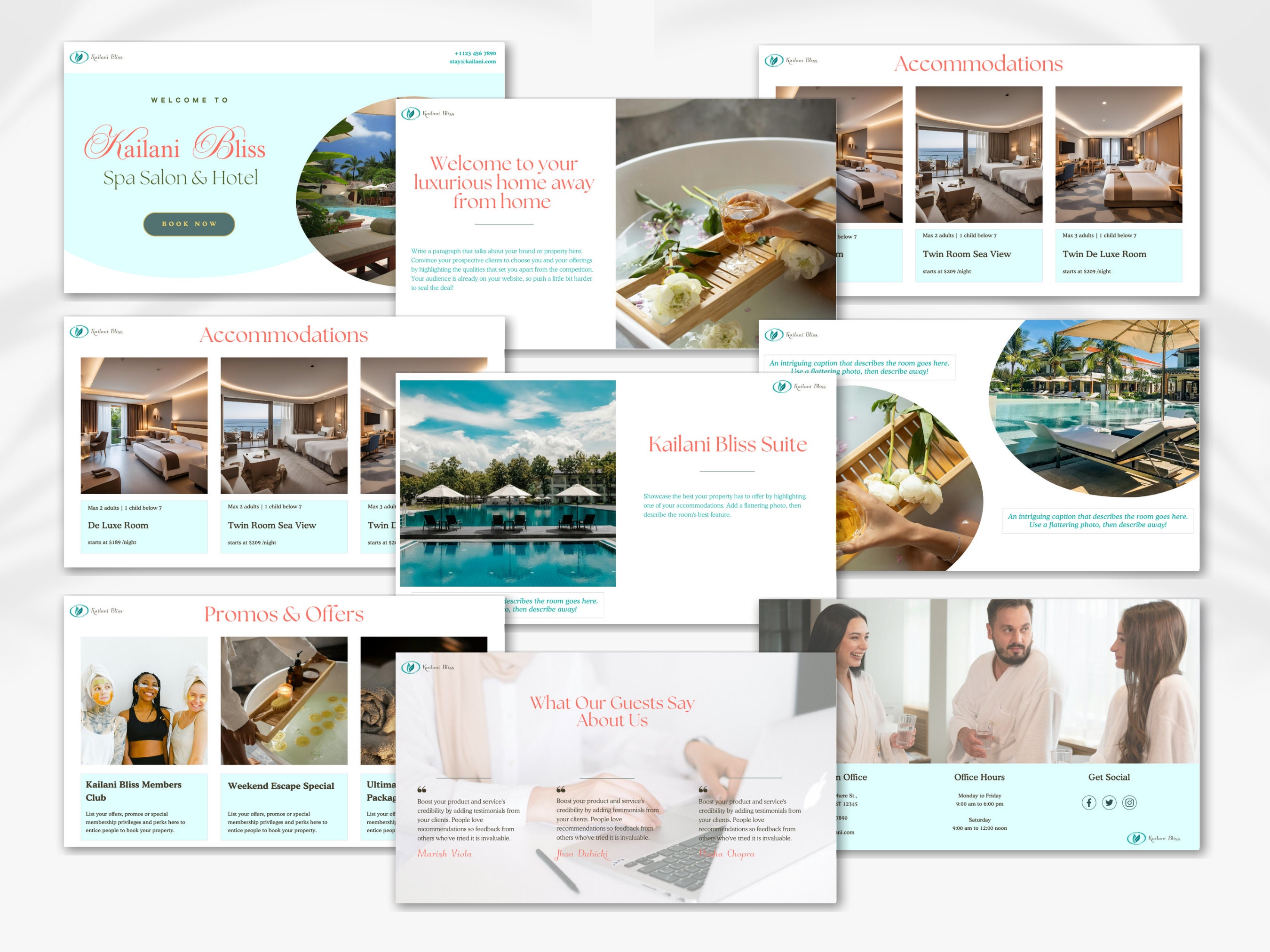 Canva Website Template | Editable Landing Page Booking Customizable ...