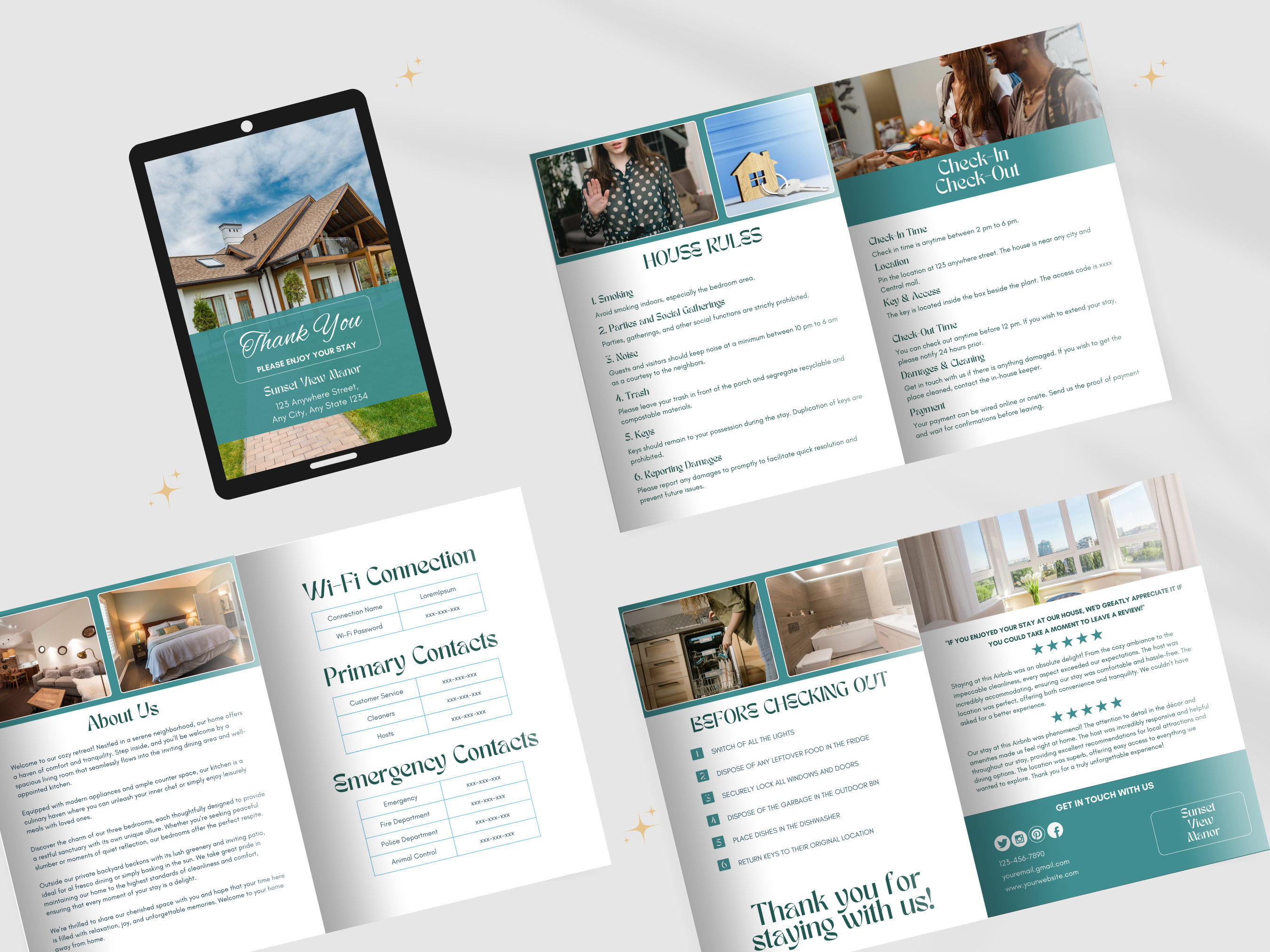 Airbnb Welcome Book Template Canva Digital Vacation Rental Guide ...