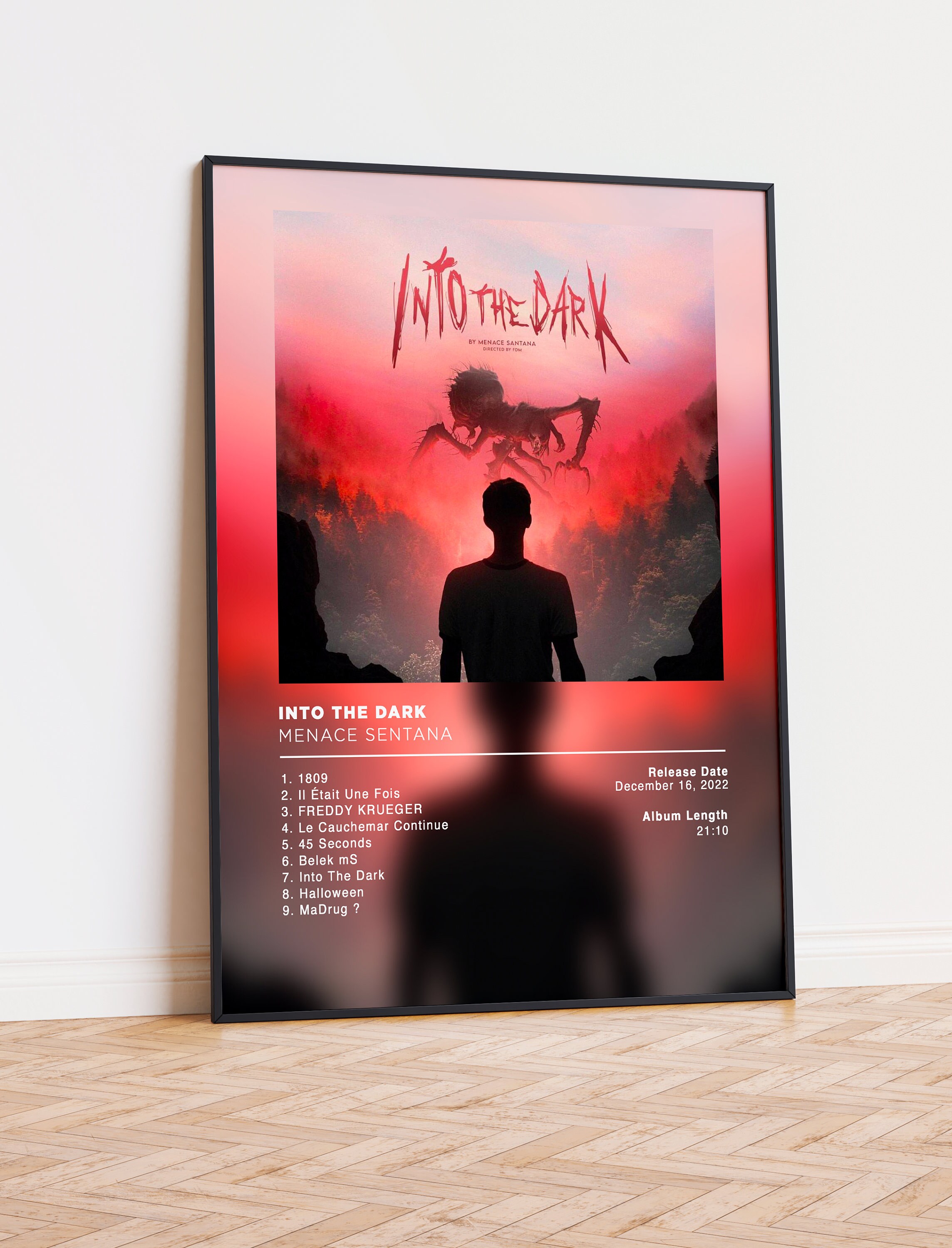 Album Poster Into the Dark de Menace Sentana, rap posters, album cover ...