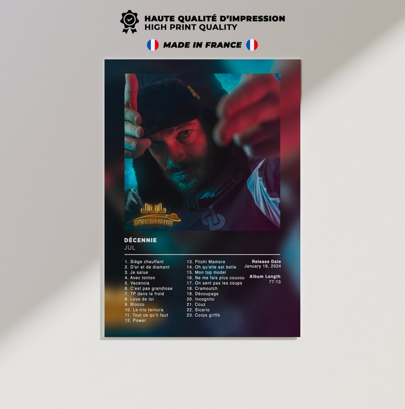 Album Poster Decade of Jul, Rap Posters, Album Cover, Album Wall Art ...