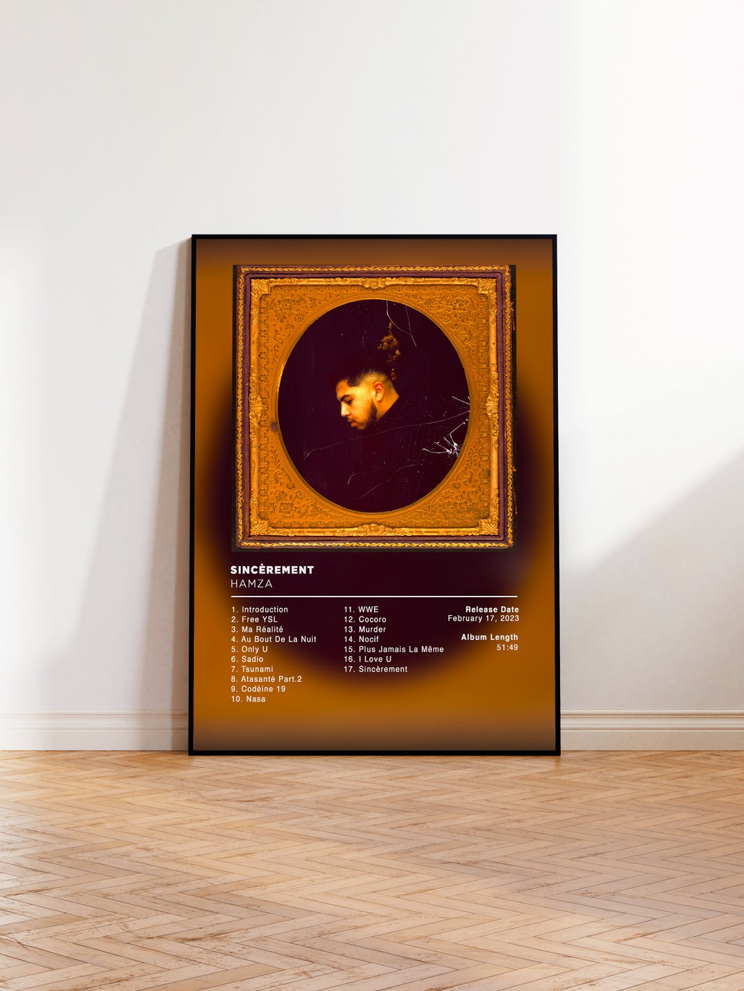 Album Poster Sincerely by Hamza, Rap Posters, Album Cover, Album Wall ...