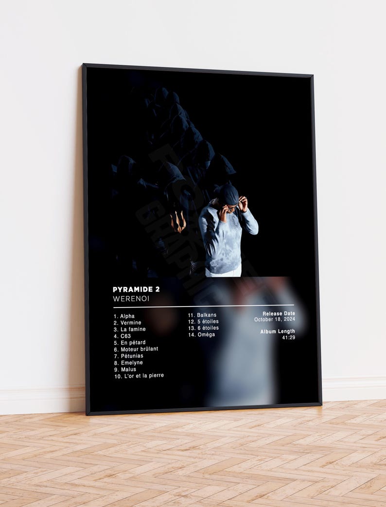 Album Poster Pyramide 2 de Werenoi, rap posters, album cover, album wall art, custom album ...