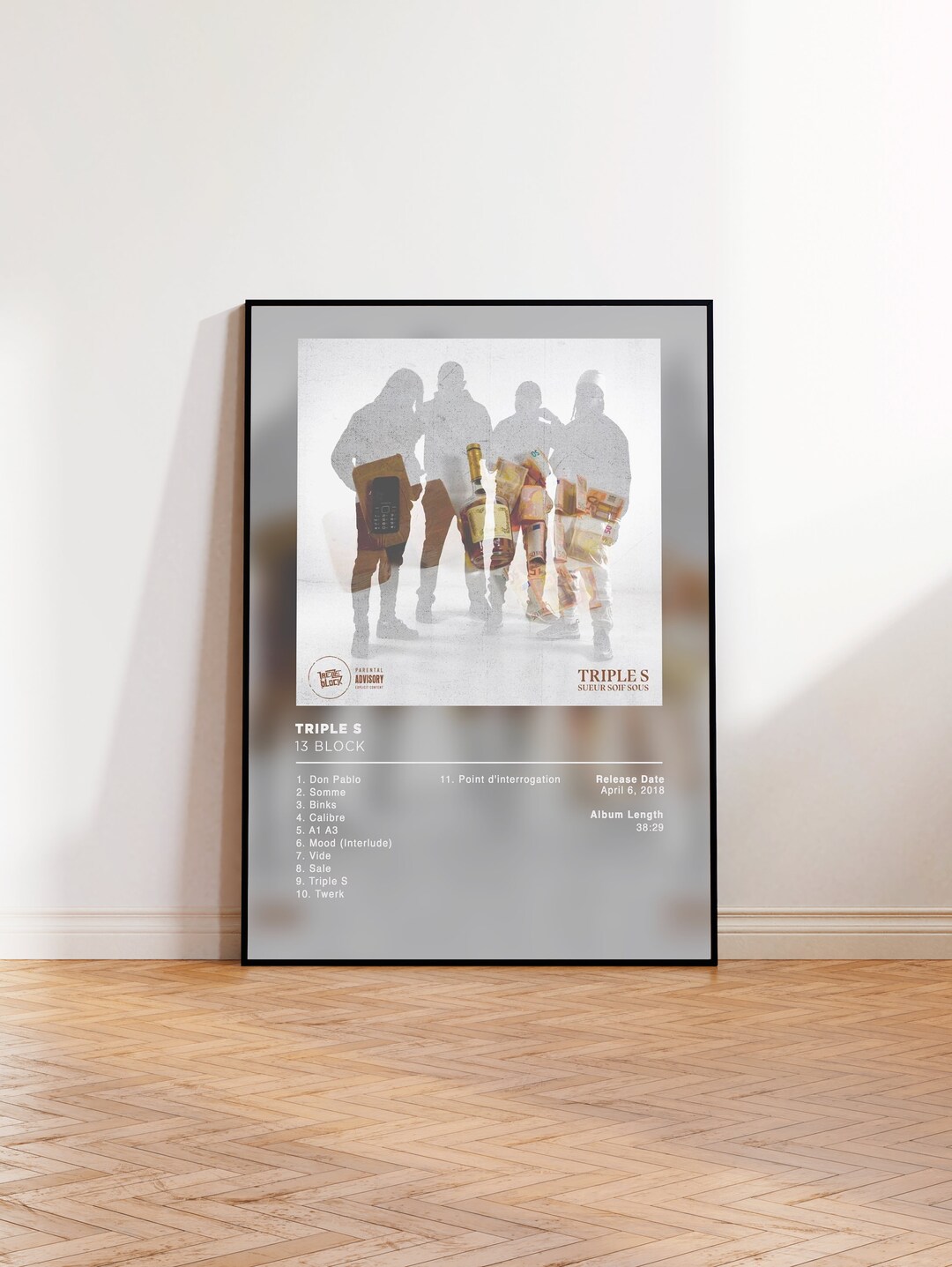Album Poster Triple S by 13 Block, Rap Posters, Album Cover, Album Wall ...
