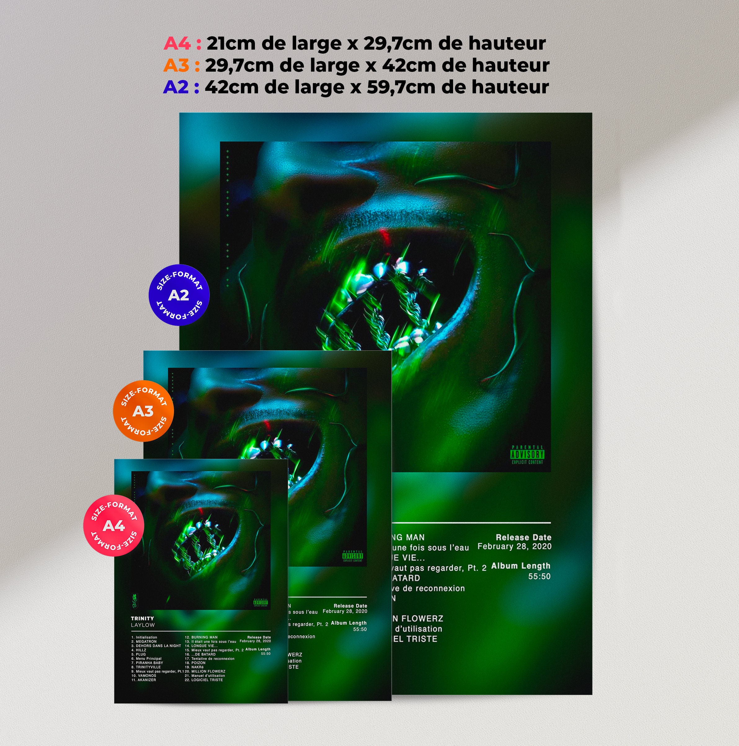 Album Poster Trinity de Laylow, rap posters, album cover, album wall ...