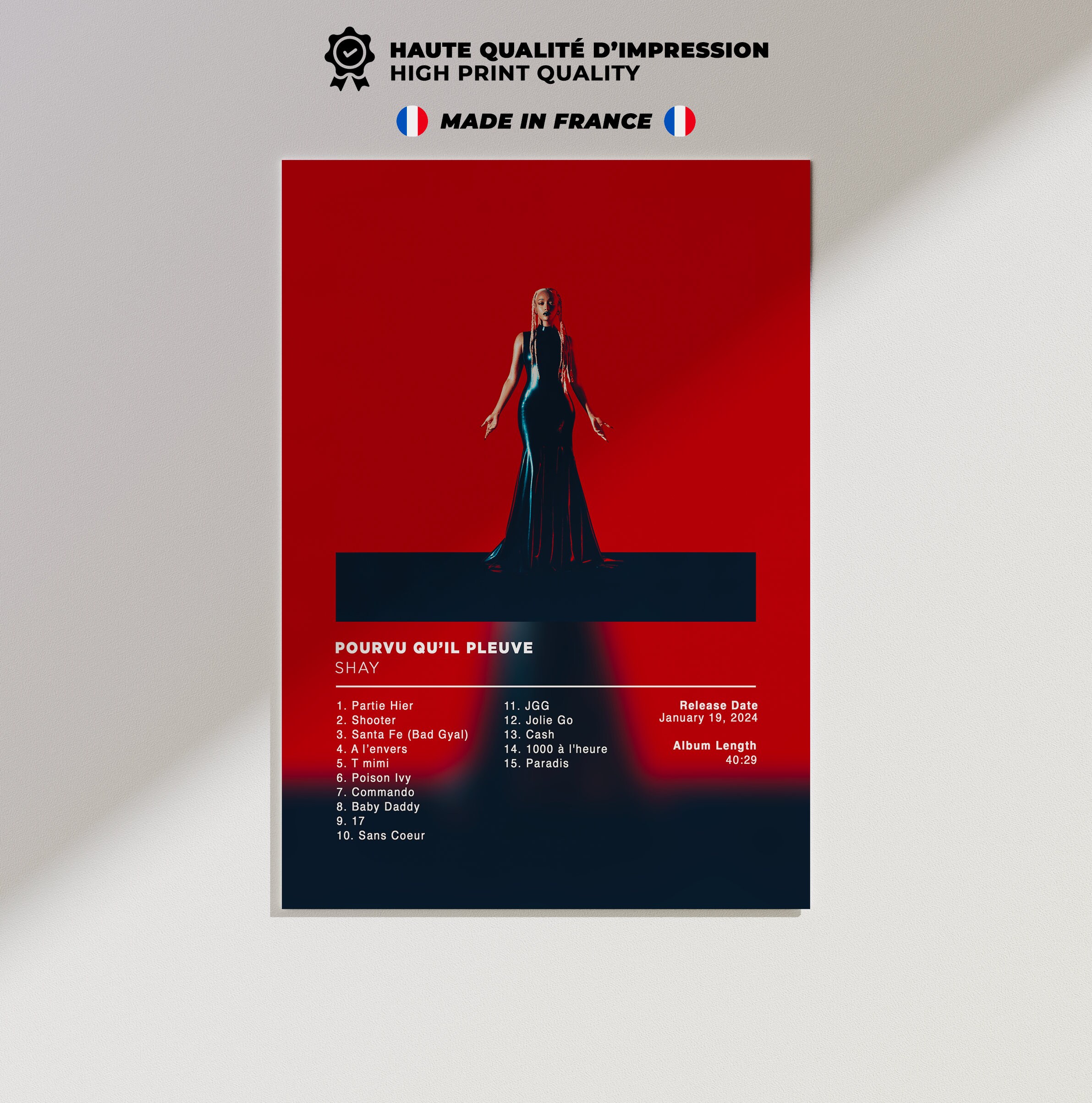 Album Poster Pourvu Qu'il Pleuve by Shay, Rap Posters, Album Cover ...