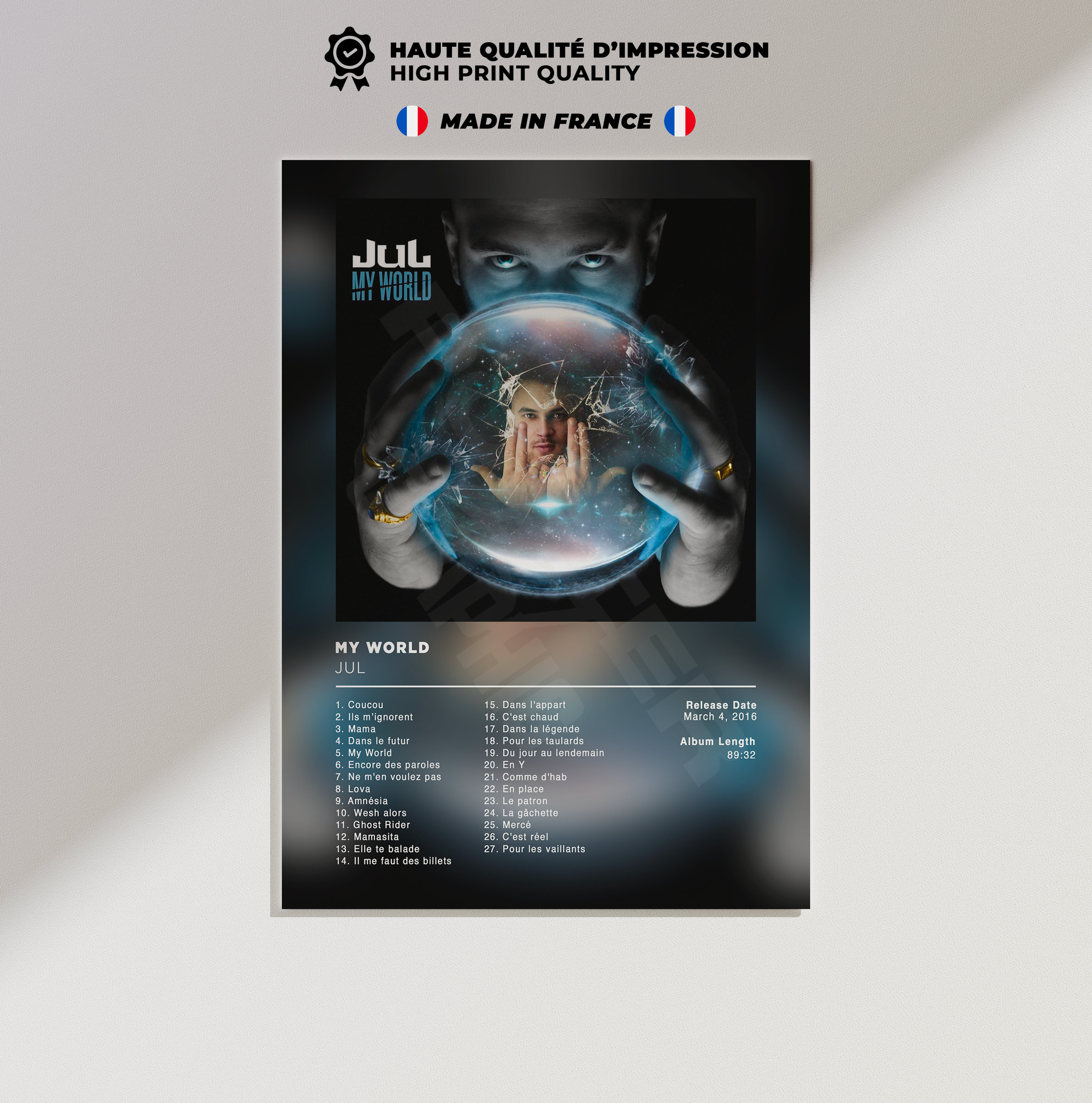 Album Poster My World de Jul, rap posters, album cover, album wall art ...