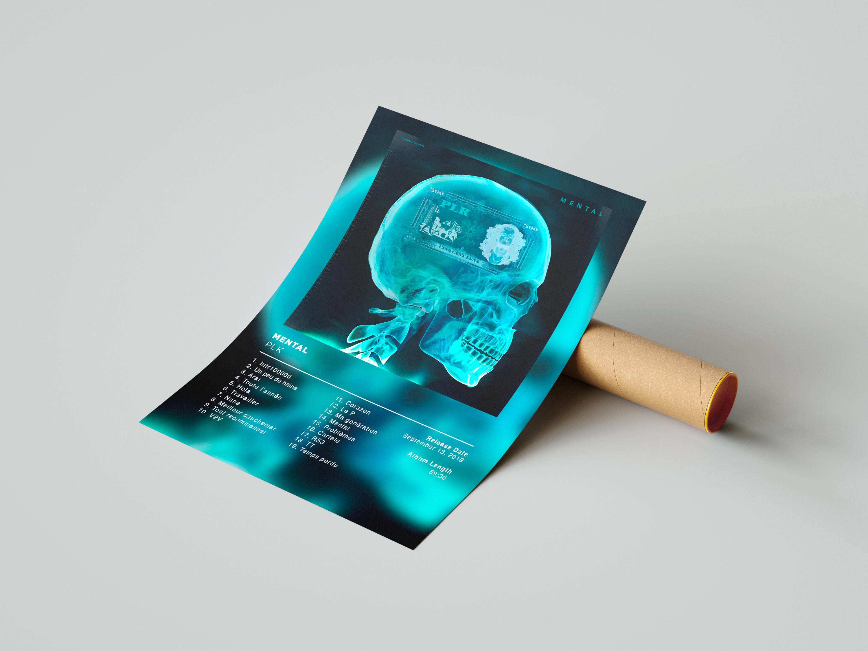 Album Poster Mental by PLK, Rap Posters, Album Cover, Album Wall Art ...